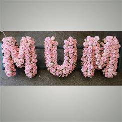 MUM letters with pink roses