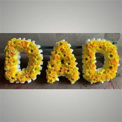DAD letters yellow L242 - Funeral Flowers Aberdeen